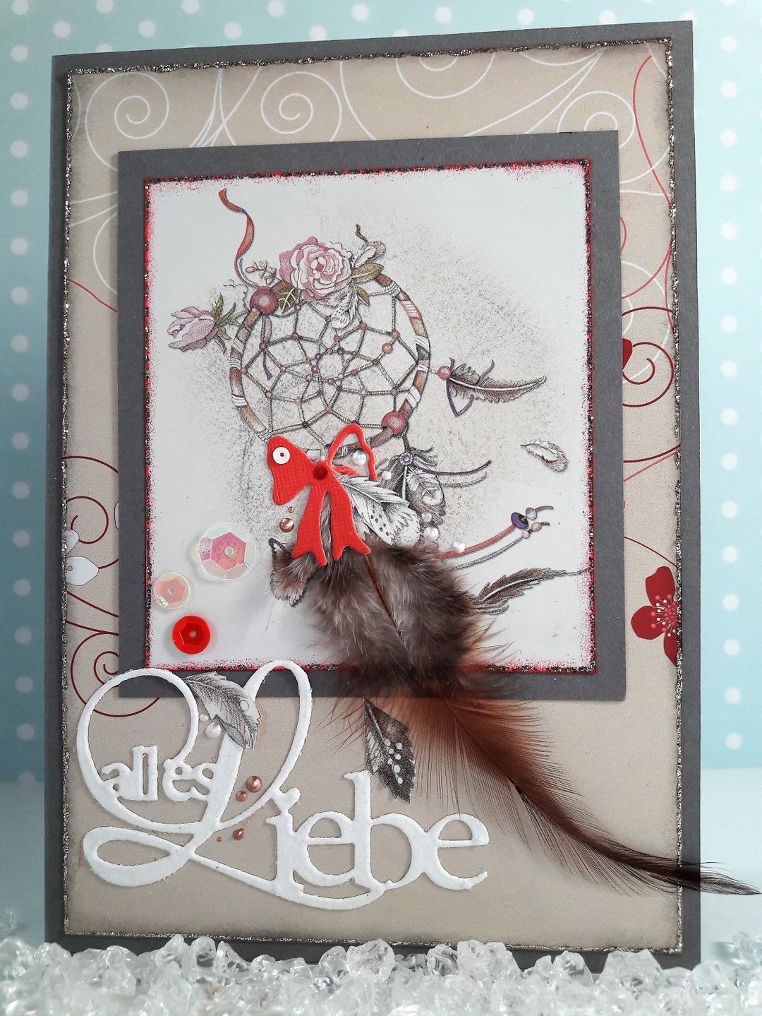 Congratulations Card "dream Catcher With Roses" - Etsy