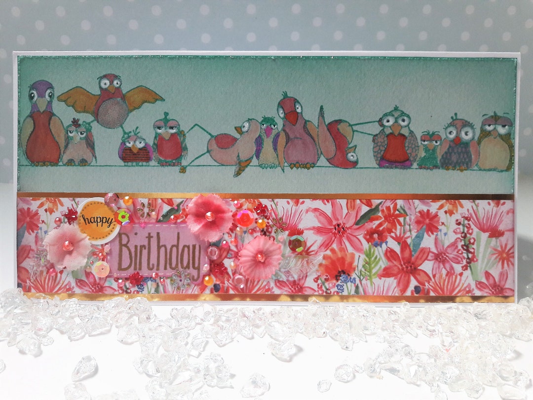 Congratulations Card "funny Birds" - Etsy