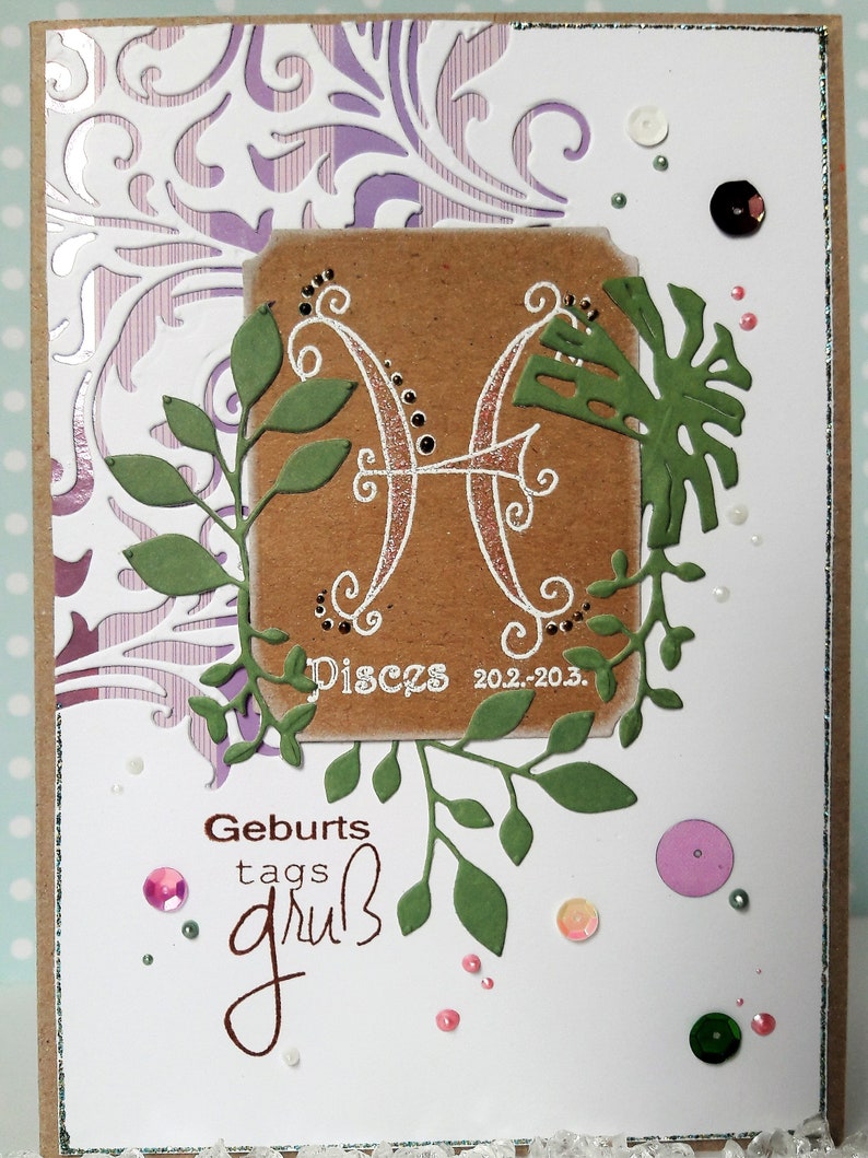 Congratulations Card Zodiac Sign fish - Etsy