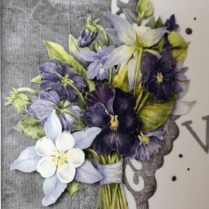 Congratulations Card blue Flowers - Etsy
