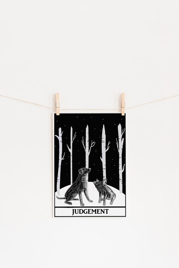 The Judgement Card Tarot Art Print Poster Pig and Dog | Etsy