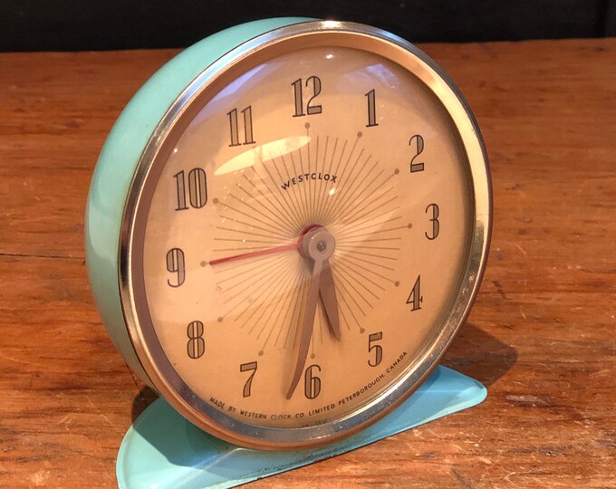 Vintage Westclox Turquoise Alarm Clock Approx. 4 1/2 H - Etsy