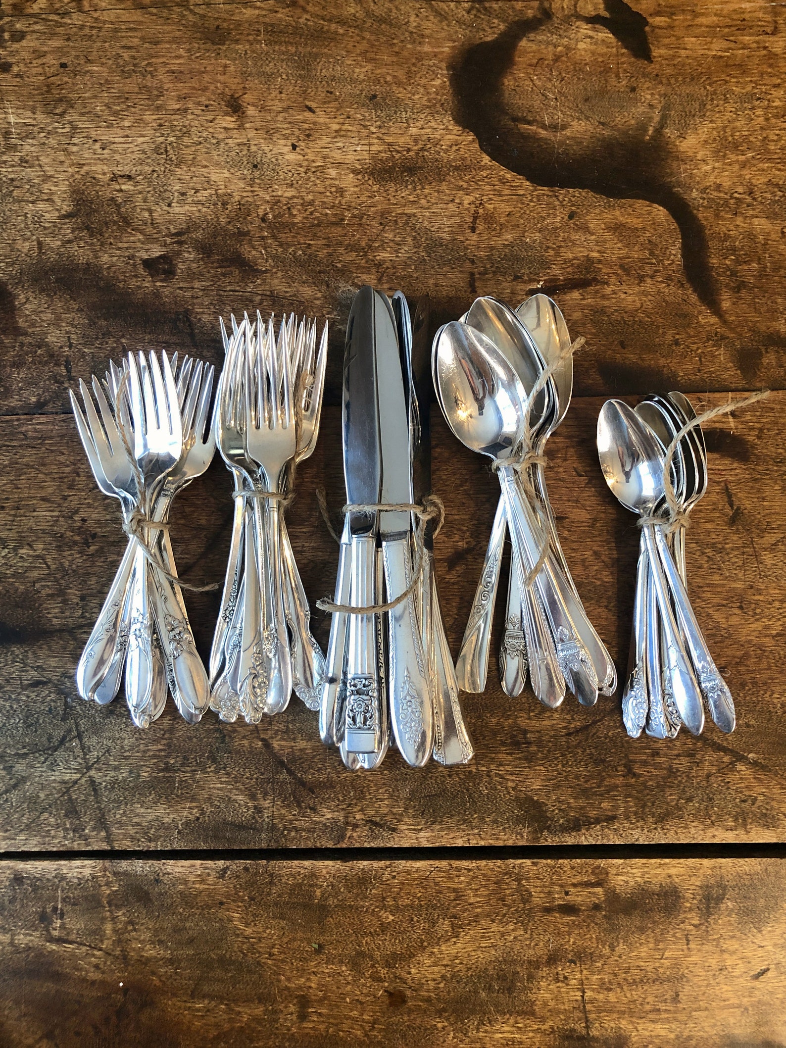 Mismatched Silverware 40 Pieces Antique Silver Plate | Etsy