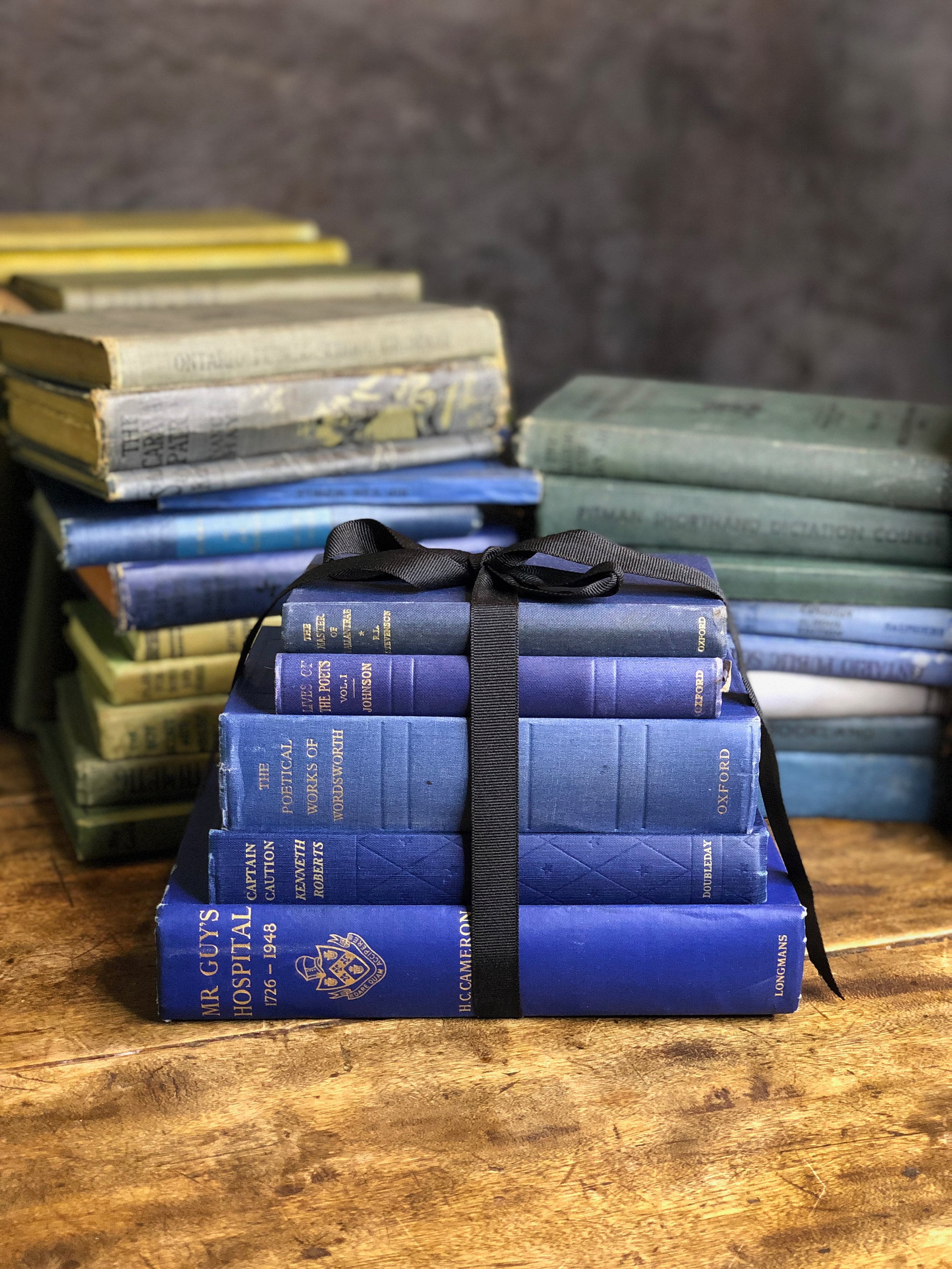 Blue Book Bundle Set of Five Royal Blue Book Stack Book | Etsy