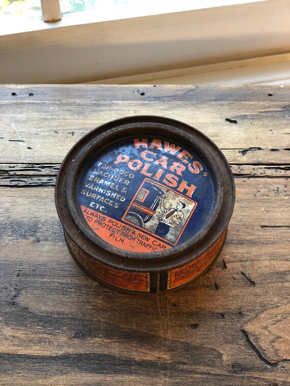 Vintage Car Wax Tin Litho Tin Can Hawes' Car Polish | Etsy