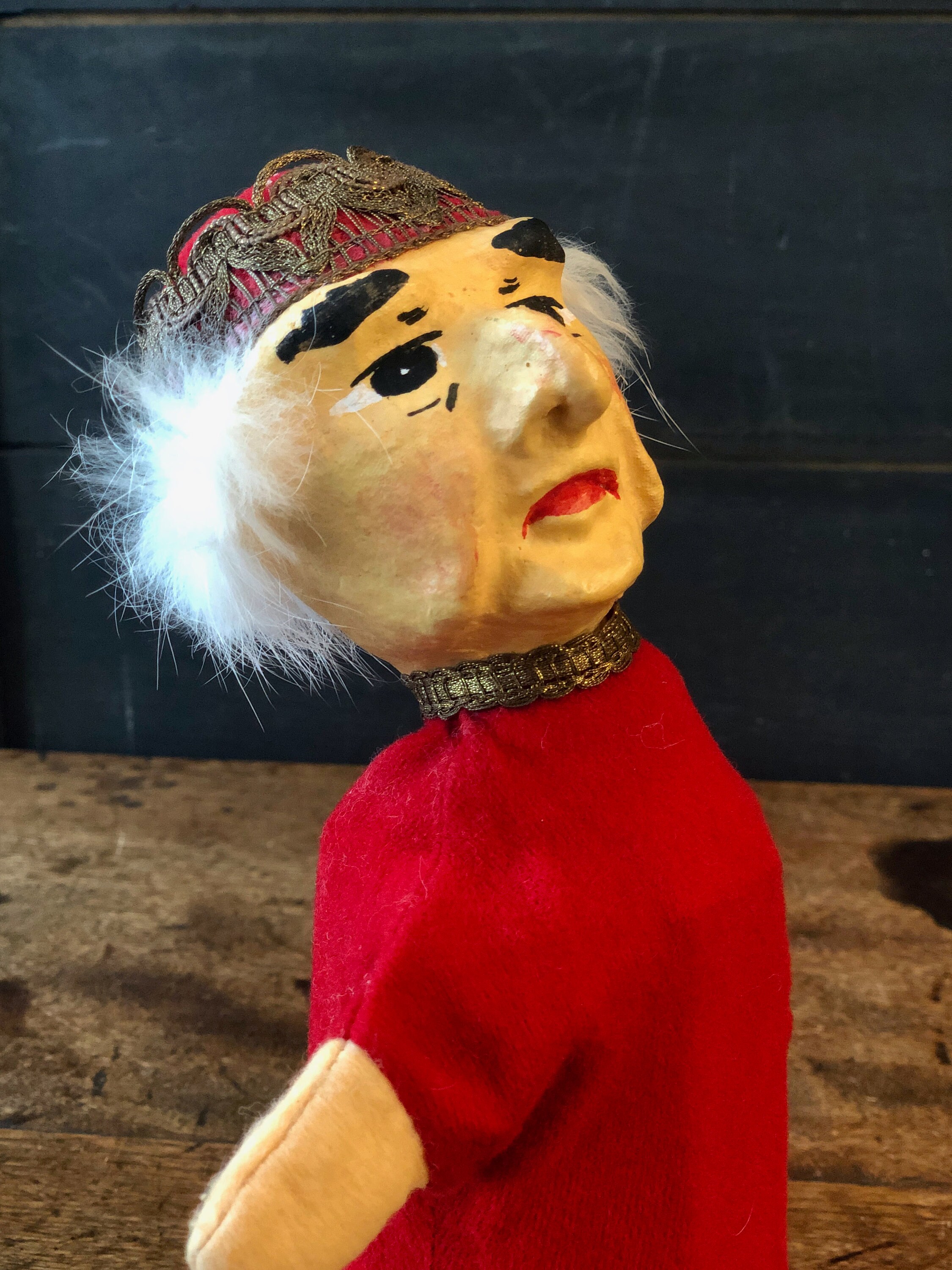 King Hand Puppet Paper Mache Vintage Puppet Hand-Made in | Etsy