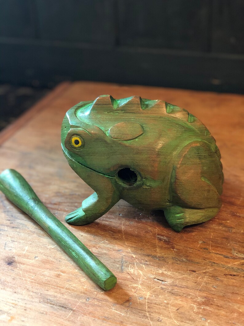 Handmade Wood Frog Percussion Drum Built in Drum Stick Green - Etsy
