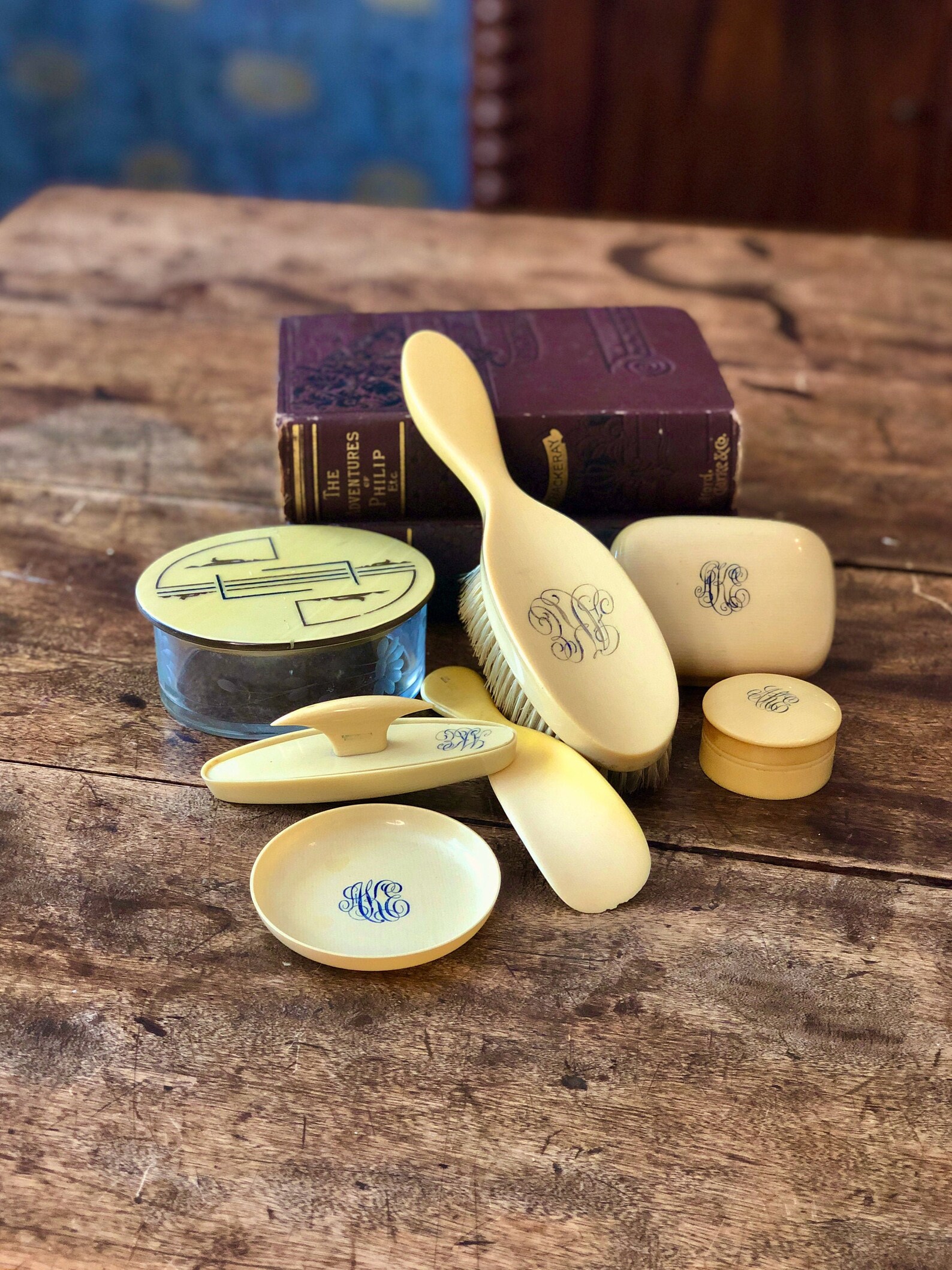 French Ivory Celluloid Toiletries Travel Set 7 Piece Vanity | Etsy