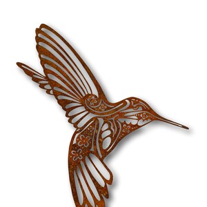 Rustic Flying Hummingbird Metal Wall Art Plaque Outdoor | Etsy