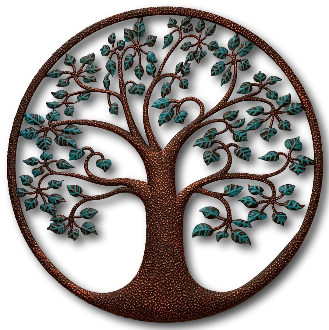 Copper Tree of Life Handmade Metal Wall Art - Wall Hanging Plaque House ...