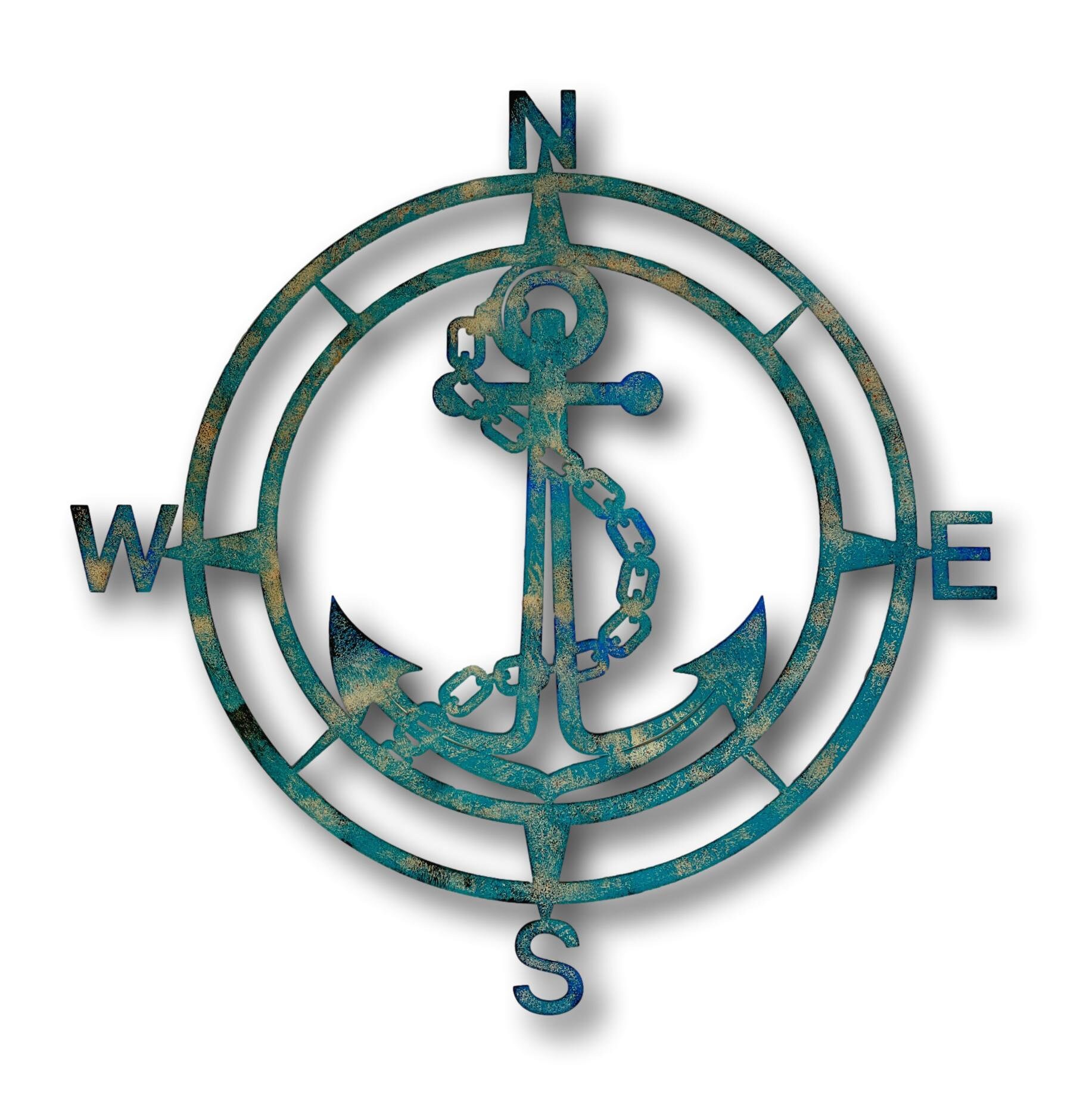 Nautical Compass And Anchor