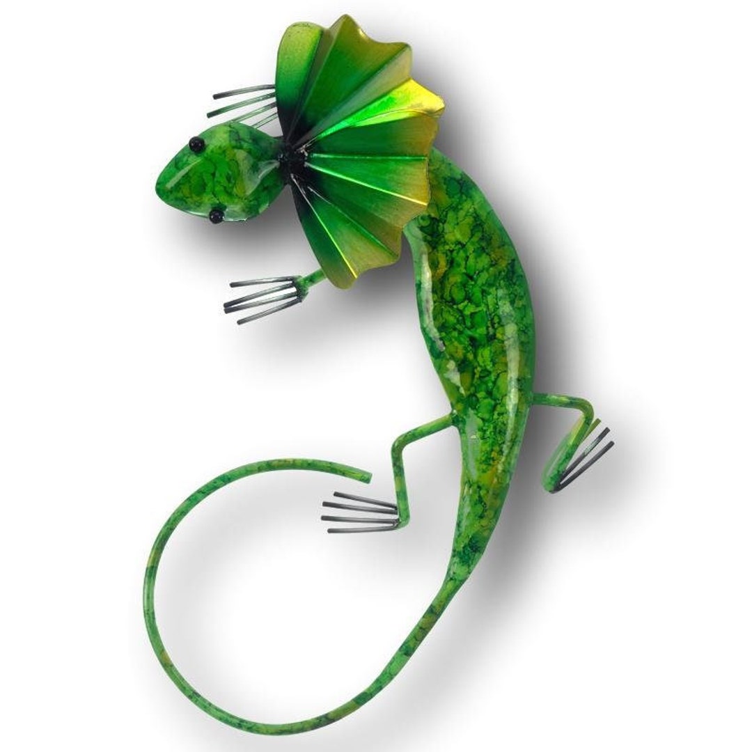 Frilled Neck Lizard Freestanding Metal Art - Handmade Sculpture ...