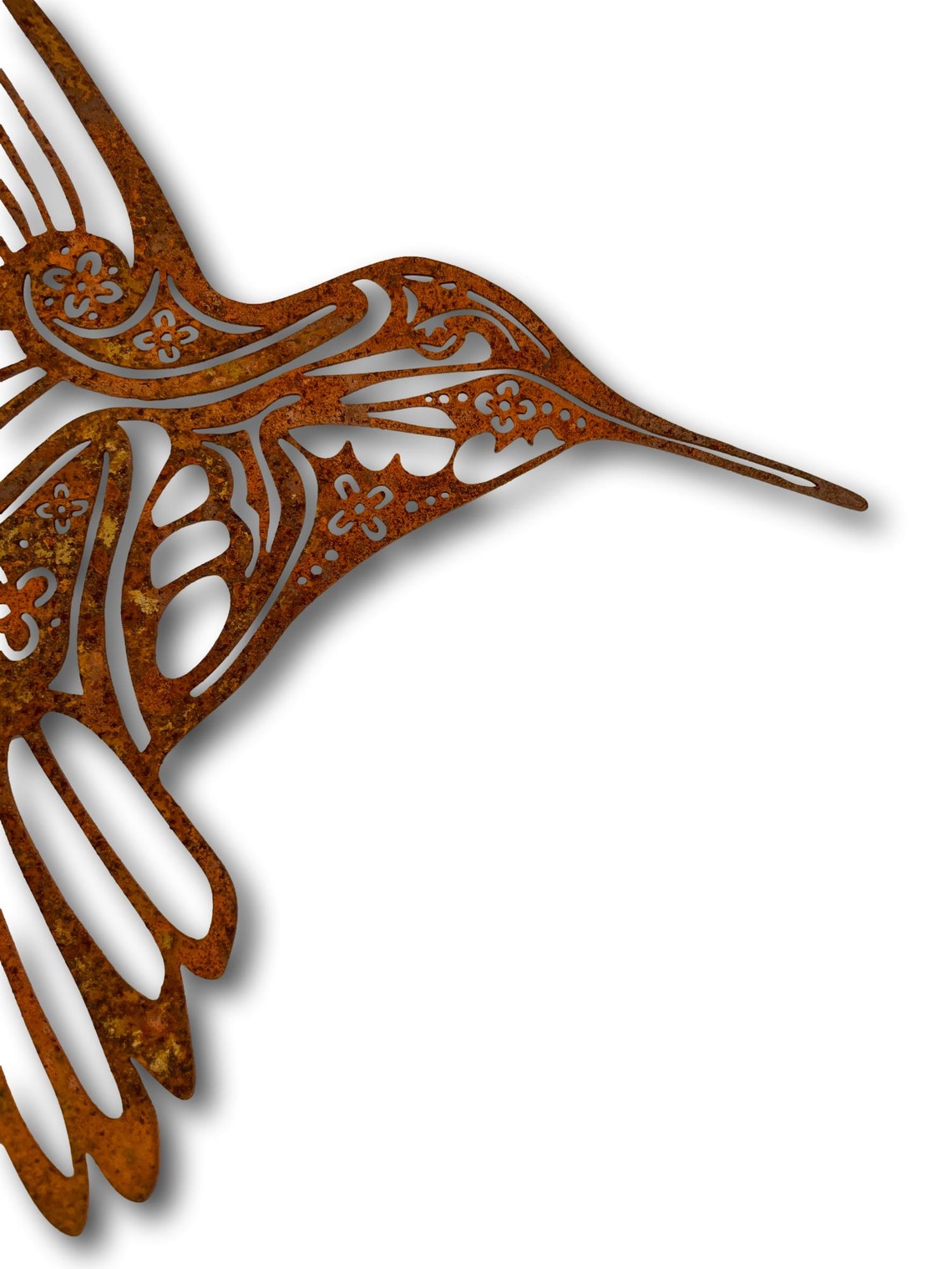 Rustic Flying Hummingbird Metal Wall Art Plaque Outdoor | Etsy