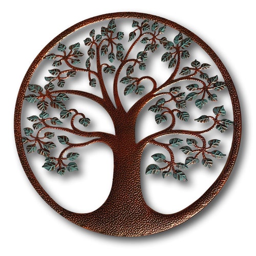 Large Autumn Tree of Life Floral Metal Wall Art Handmade - Etsy