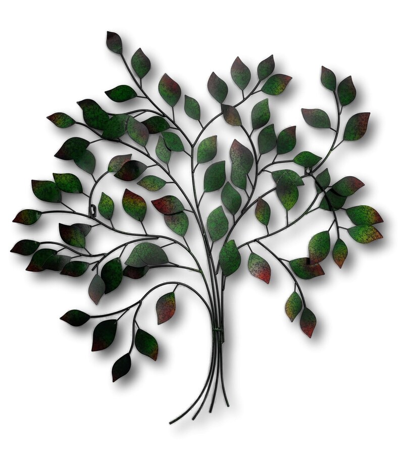 Large Autumn Tree of Life Floral Metal Wall Art Handmade - Etsy