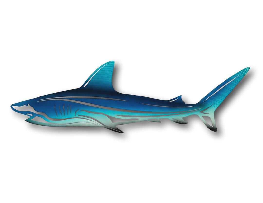 Blue Mako Shark Laser Cut Wall Art - Handmade Metal Art - House Garden ...