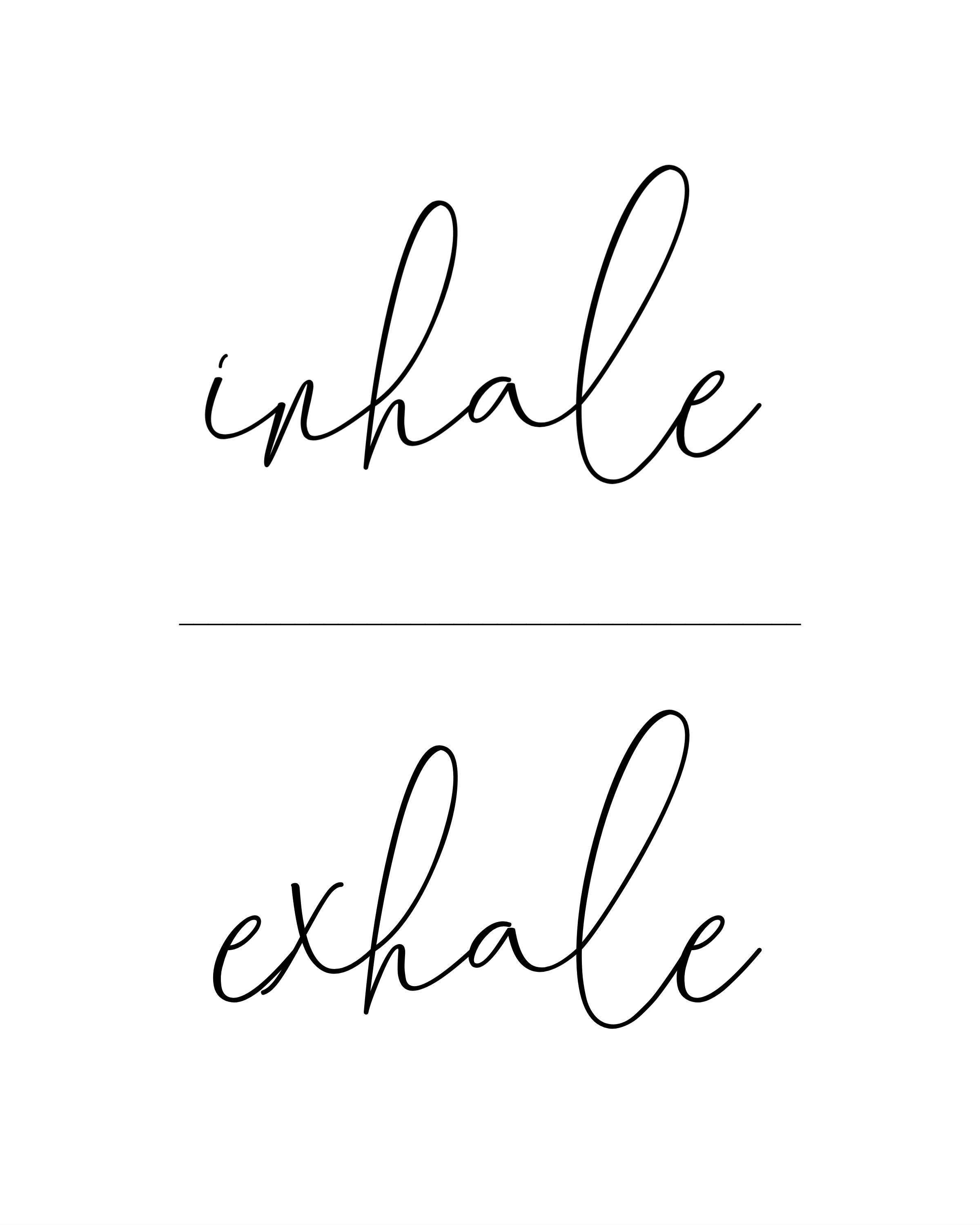 Inhale Exhale Sign | Printable Sign | Printable Wall Art | Modern Home ...