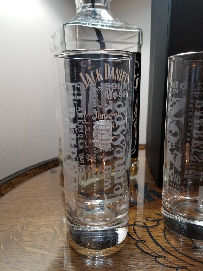Set of 4 Jack Daniels High Ball Barrel Glasses Glass. - Etsy