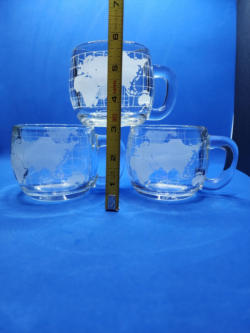 Set of 3 World / Globe Coffee Mugs Glasses - Etsy