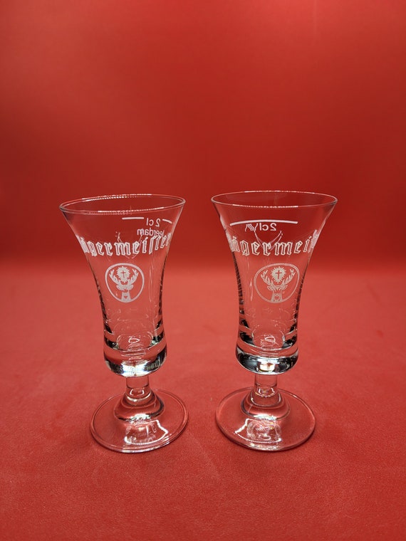 Set of 2 Unique Jagermeister Glasses - Etsy