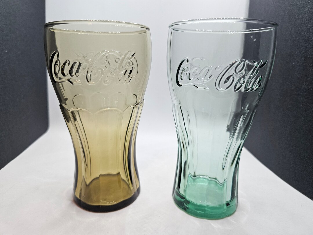 Set of 2 Vintage Coke, Coca Cola Colored Glasses - Etsy
