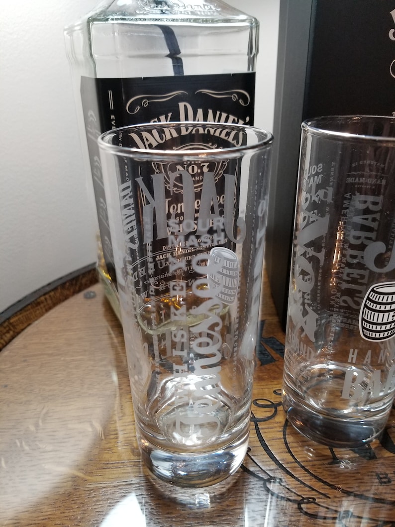 Set of 4 Jack Daniels High Ball Barrel Glasses Glass. | Etsy