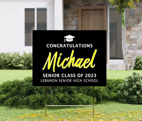 Custom Senior Graduating Yard Sign High School Graduate Sign - Etsy