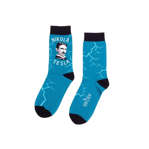Nikola Tesla Socks pair Fun Novelty Science Gift - Etsy UK