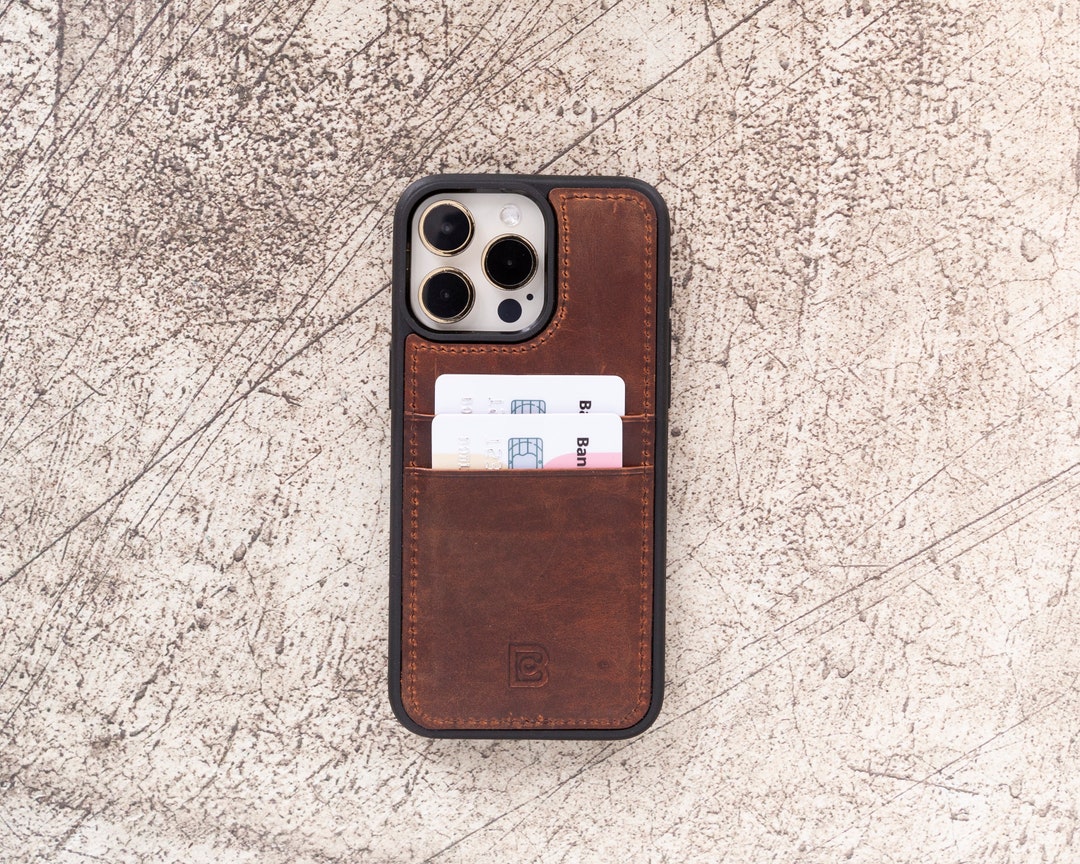 Magsafe Compatible iPhone 15 Pro Max Snap on Leather Wallet Case, RFID ...