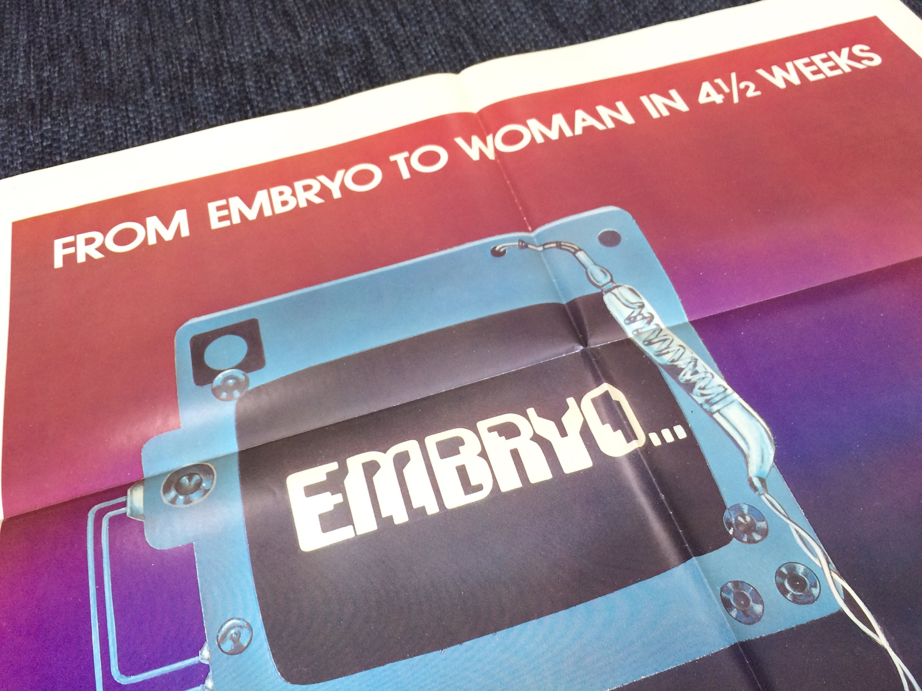 Embryo 1976 Original Theatrical Movie Poster Vintage 70s - Etsy