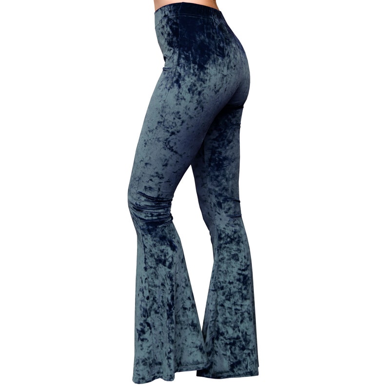 Crushed Velvet Bell Bottom Flare Stretch High Waisted Rise 70s - Etsy