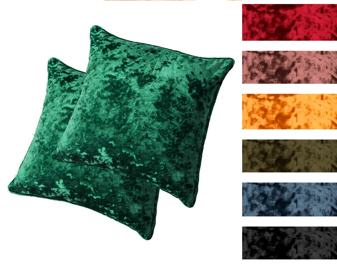 Crushed Velvet Luxurious Jewel Tone Boho 18" X 18" Square Decorative ...