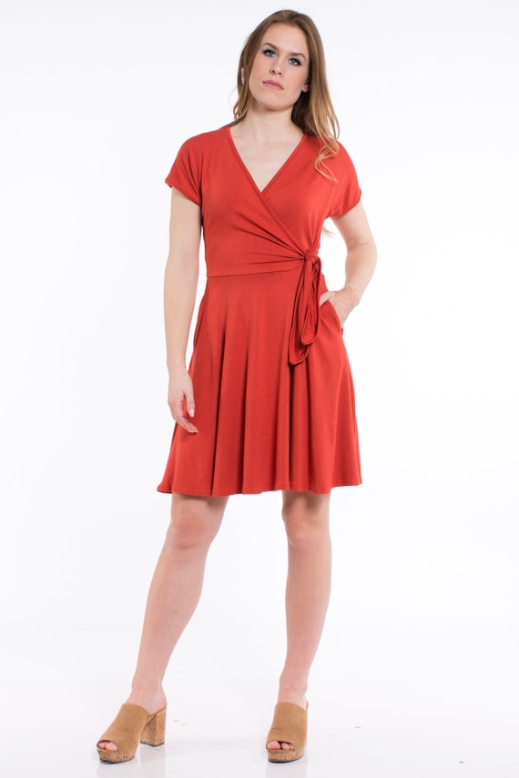 Short Red Wrap Dress Dresses Images 2022