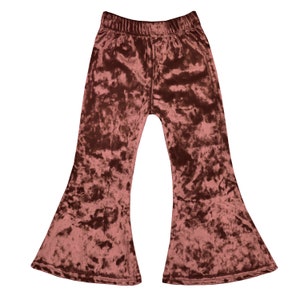 Little Girls Crushed Velvet Bell Bottom Boho Holiday Winter Stretch ...