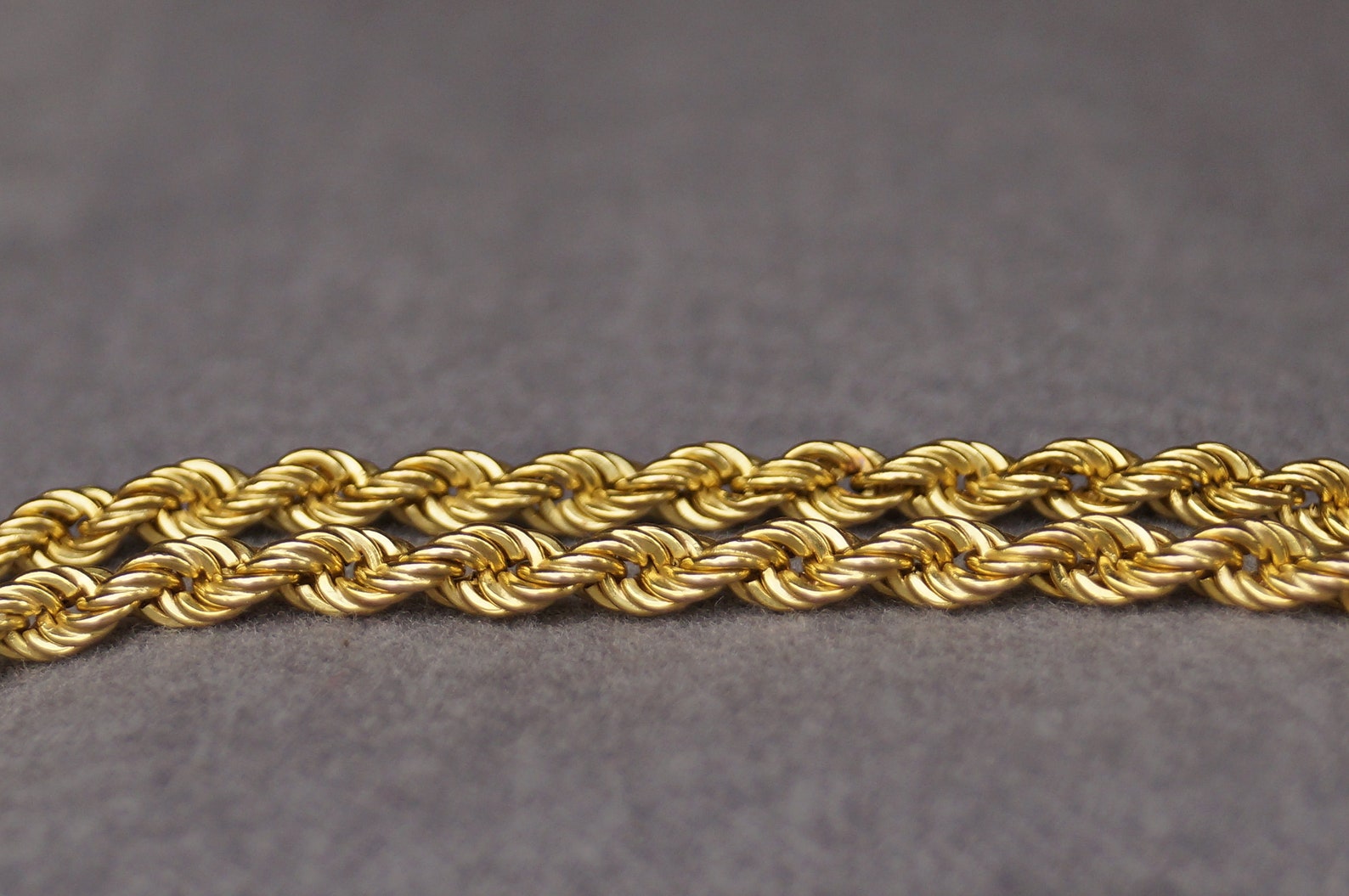 Vintage Kette Gold 585/- gestempelt, Länge 81cm, Kordeloptik ...
