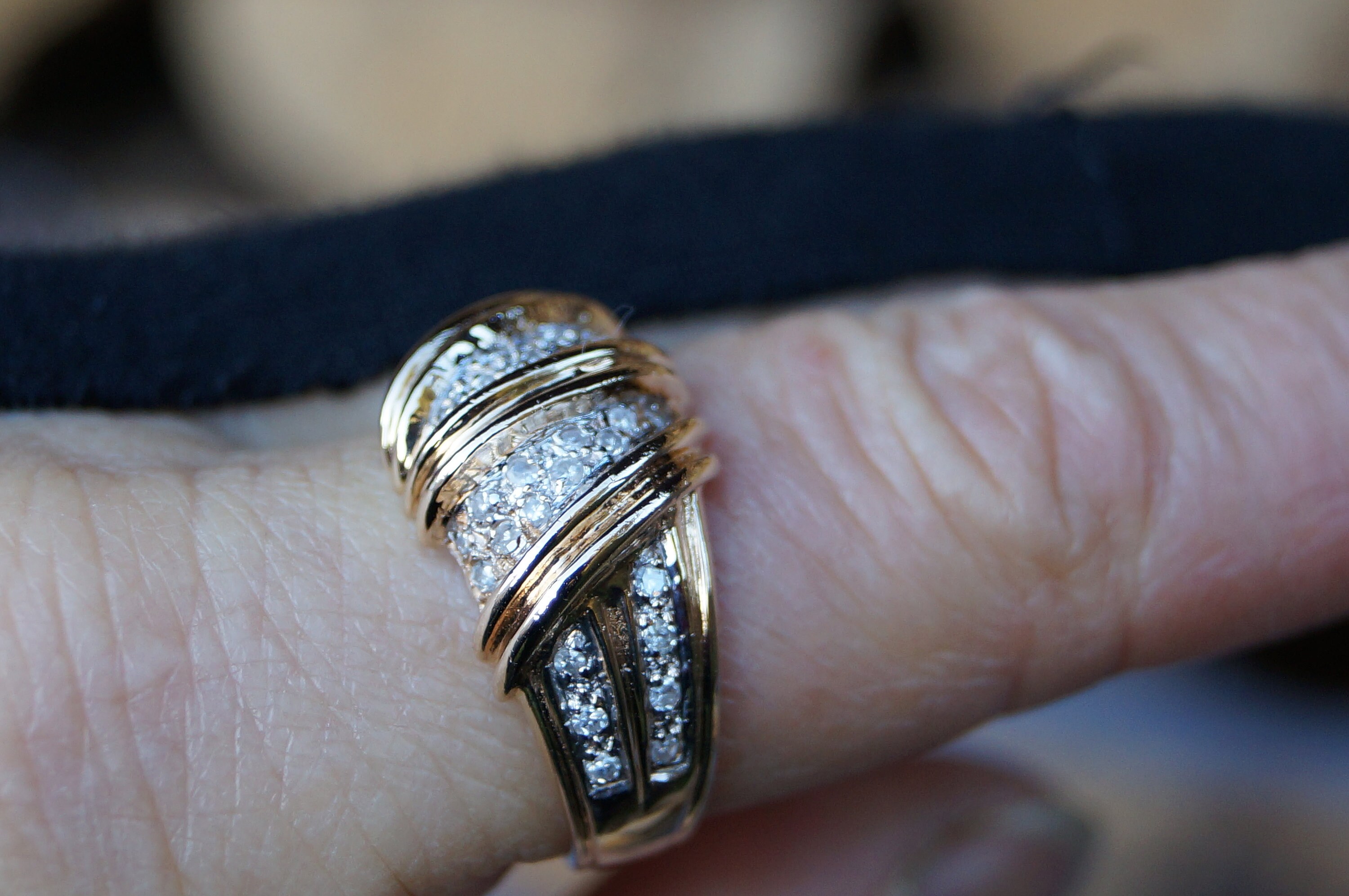 Vintage Ring, Yellow Gold 585/ Stamped 36 Brilliant-cut Vintage Ring, Yellow Gold 585/ Stamped 36 Brilliant-cut