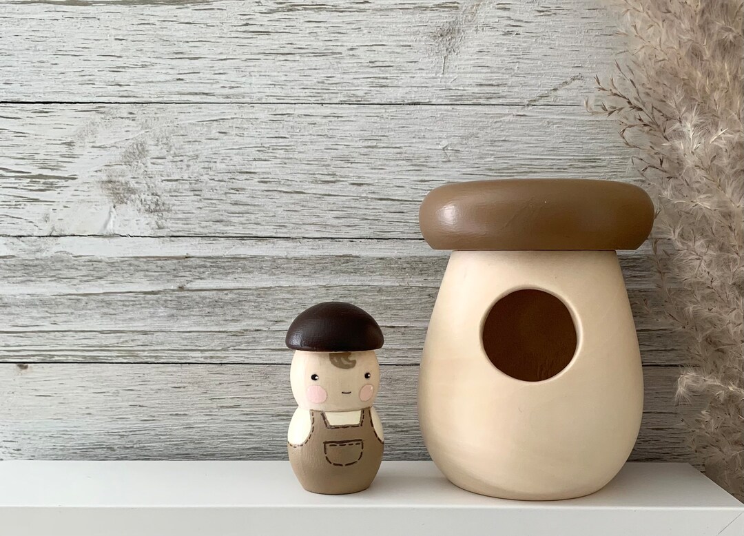 Mushroom Peg Doll in a Mushroom House Box // Limited Edition - Etsy