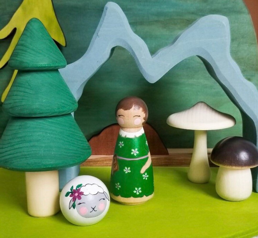 Mary Had a Little Lamb // Peg Dolls Play Set // Limited Edition - Etsy