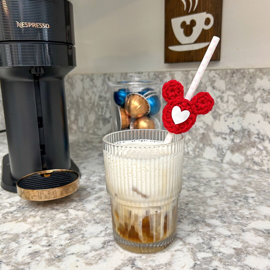 Crochet Sweetheart Mouse Straw Topper Disney Inspired Valentines Mickey ...