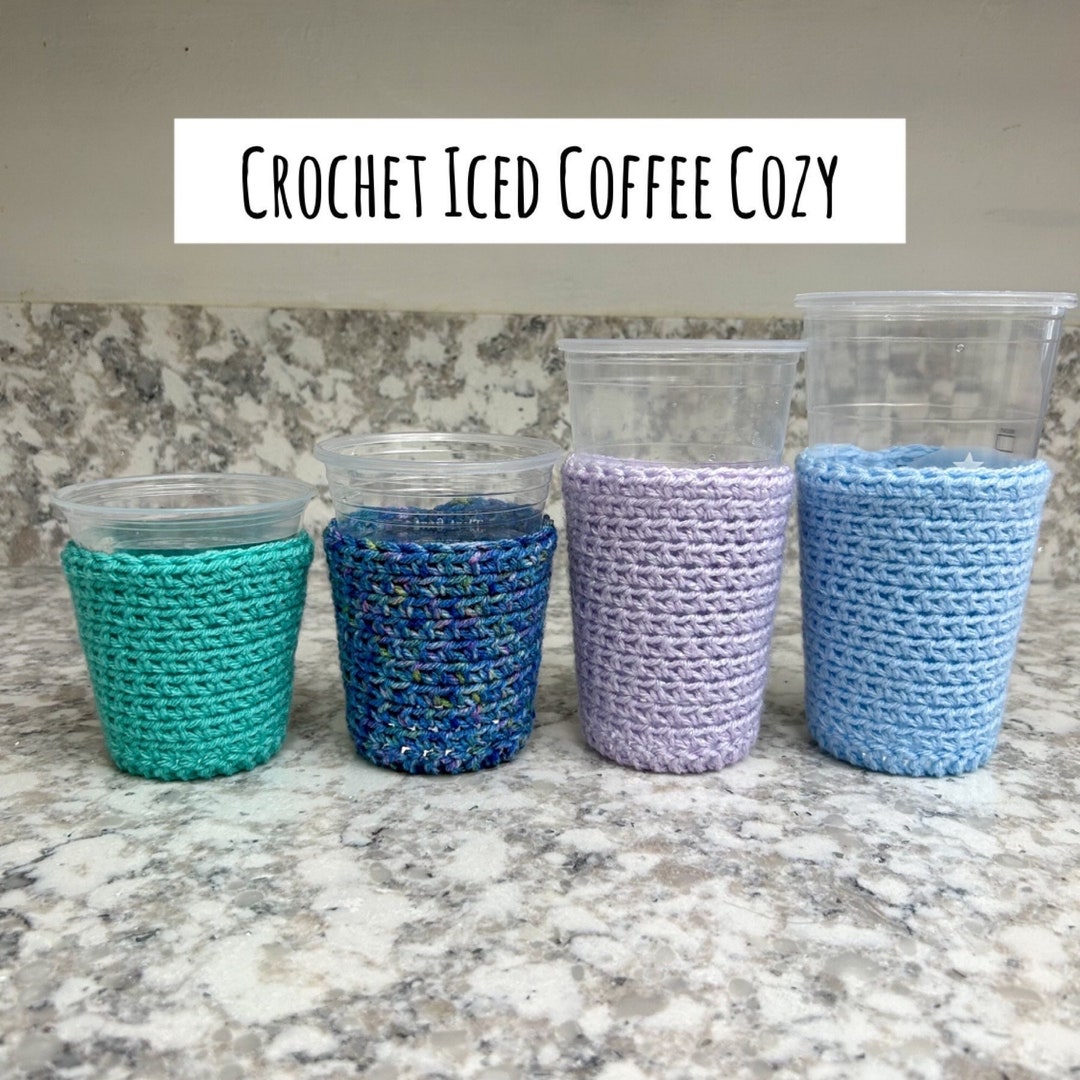 Custom Crochet Iced Coffee Sleeve| Medium or Large Beverage Cozy| Drink ...