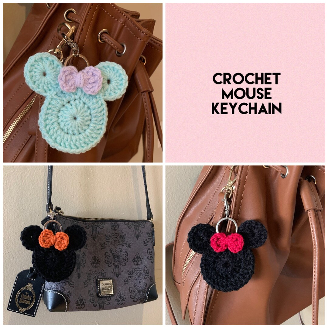 Crochet Mouse Keychaincustom Yarn Mouse Bag Charm Disney Inspired ...