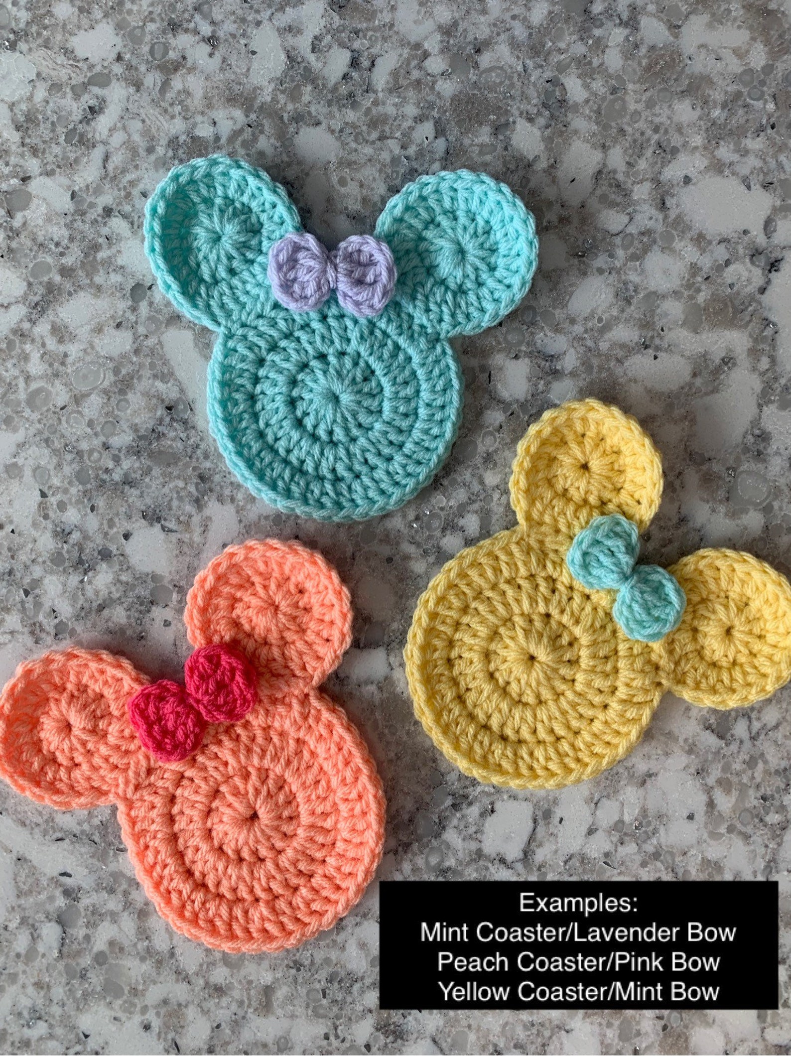 Custom Crochet Mouse Coaster Create Your Own Coaster Disney | Etsy