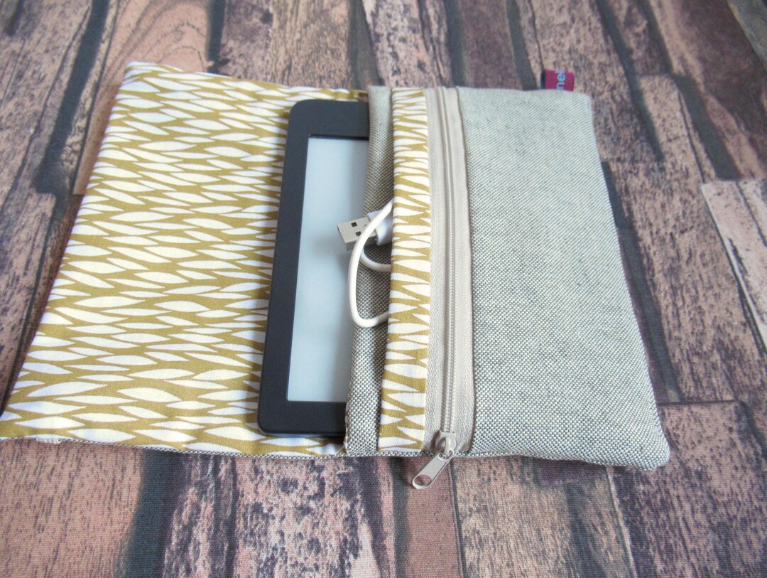 3 Compartments Ereader Case Mottled Green Ochre Bag for Ereader With ...