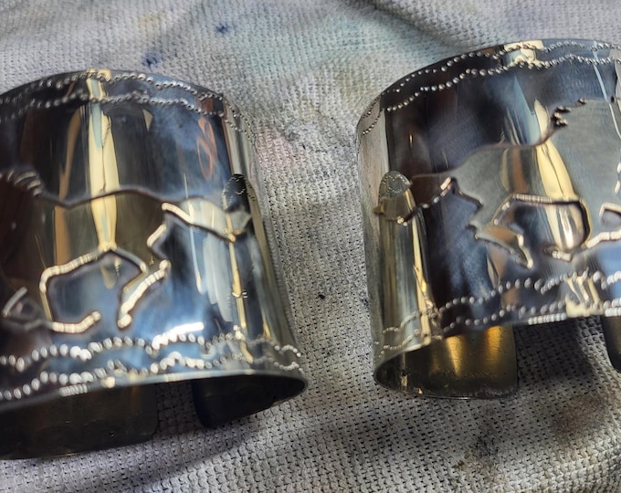 Straight Dancer's Cuffs German Silver for Native American Regalia - Etsy