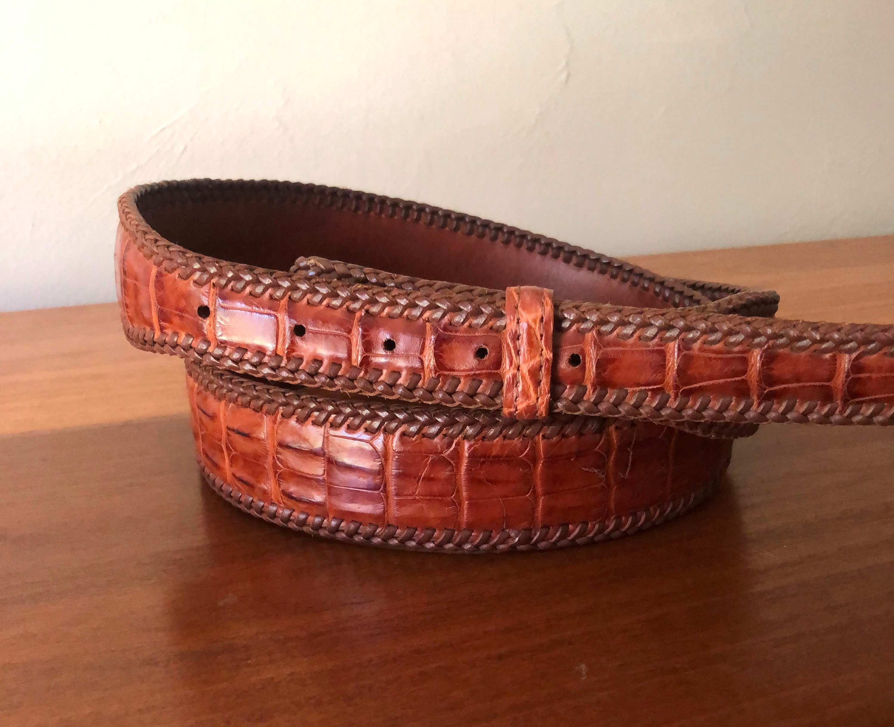 Alligator Tail Belt With Braiding - Etsy