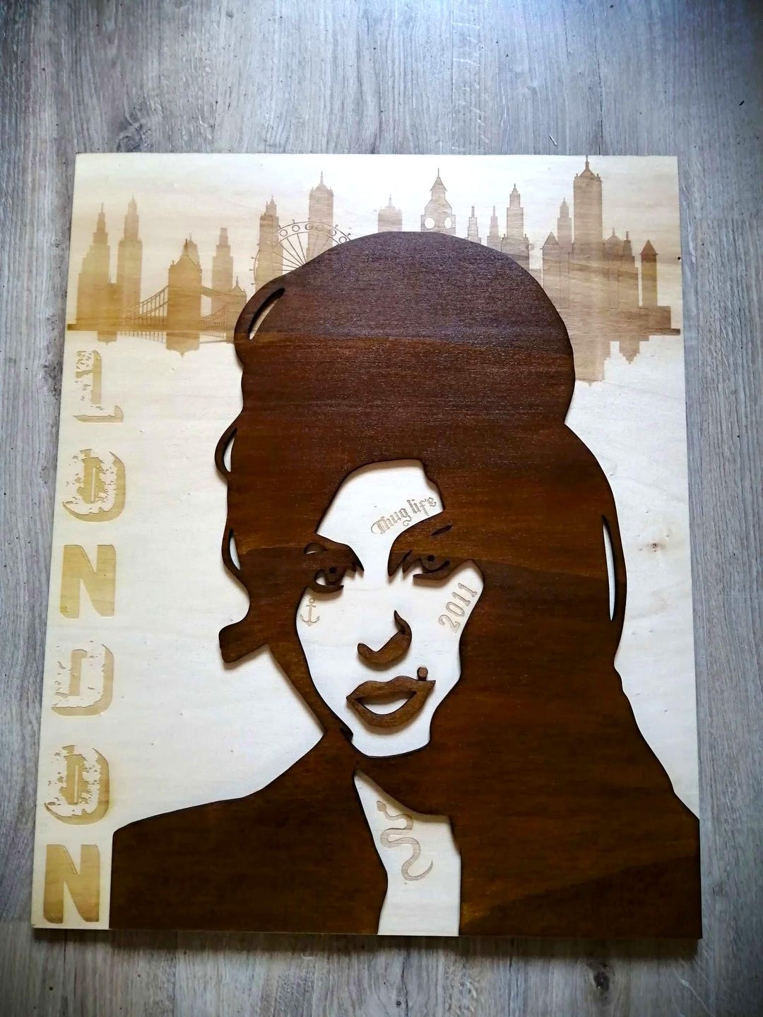 Amy Winehouse Engraved & Cut Wood Picture – Pop Art & Street Art Wall ...
