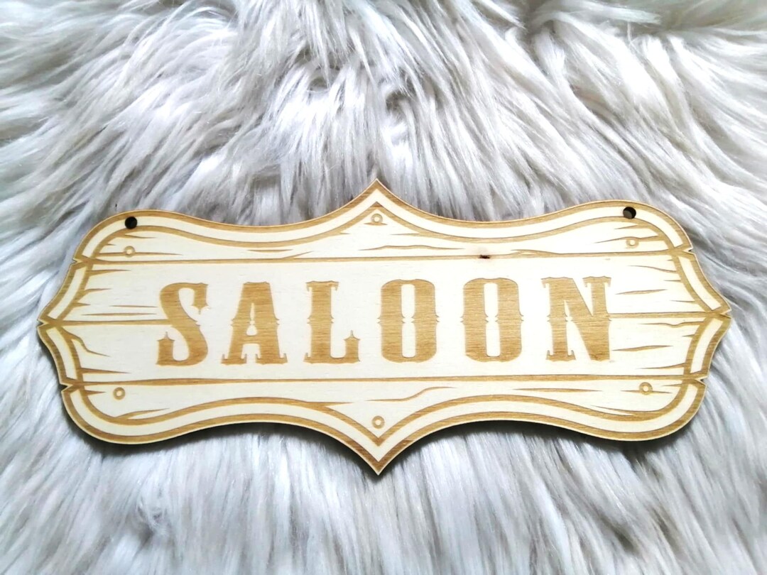 Wooden Saloon Sign – Western Wall Art – Rustic Wild West Decor ...