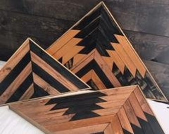 Aztec wood wall art | Etsy