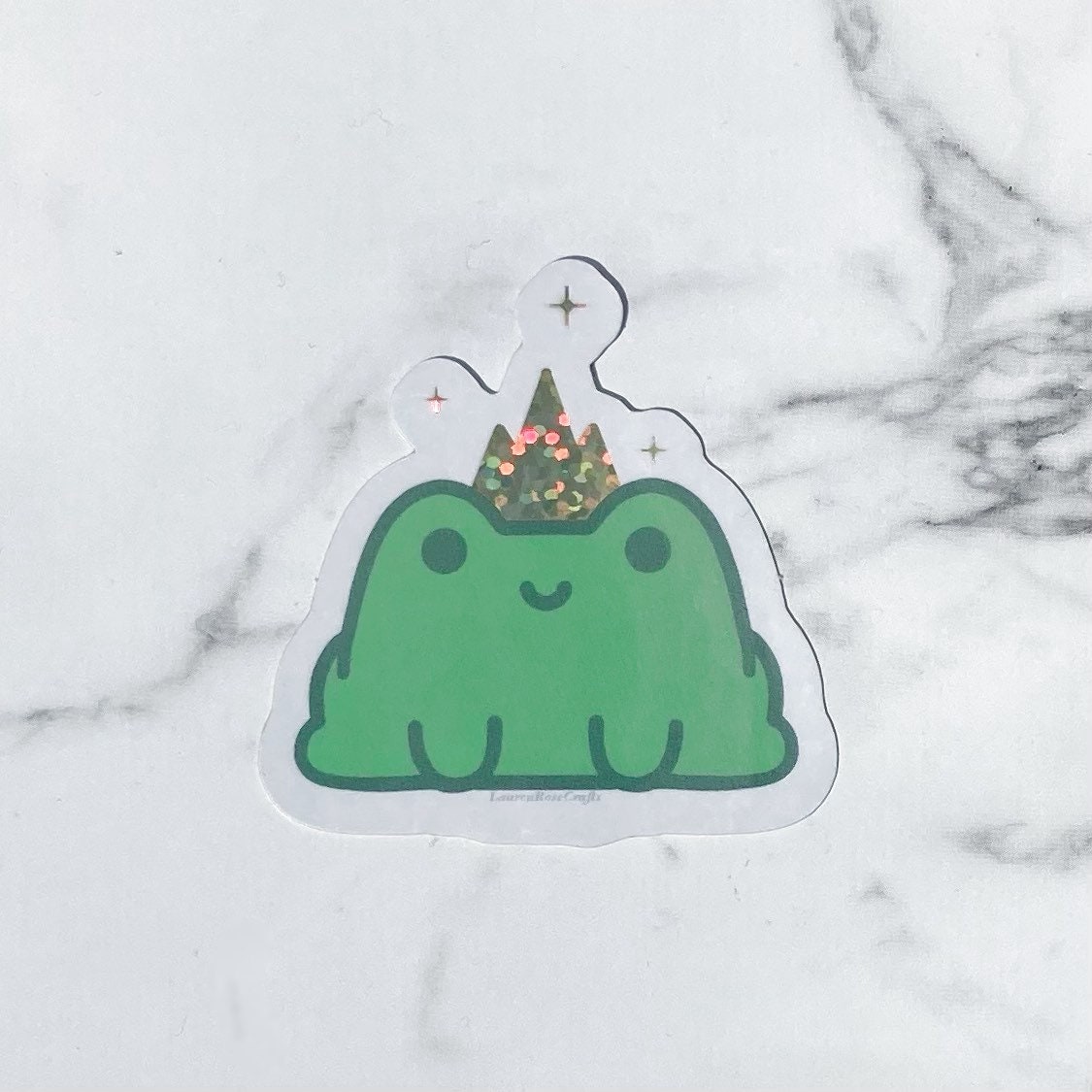 Cute Regal Frog Sticker Glitter Vinyl Waterproof Fade - Etsy