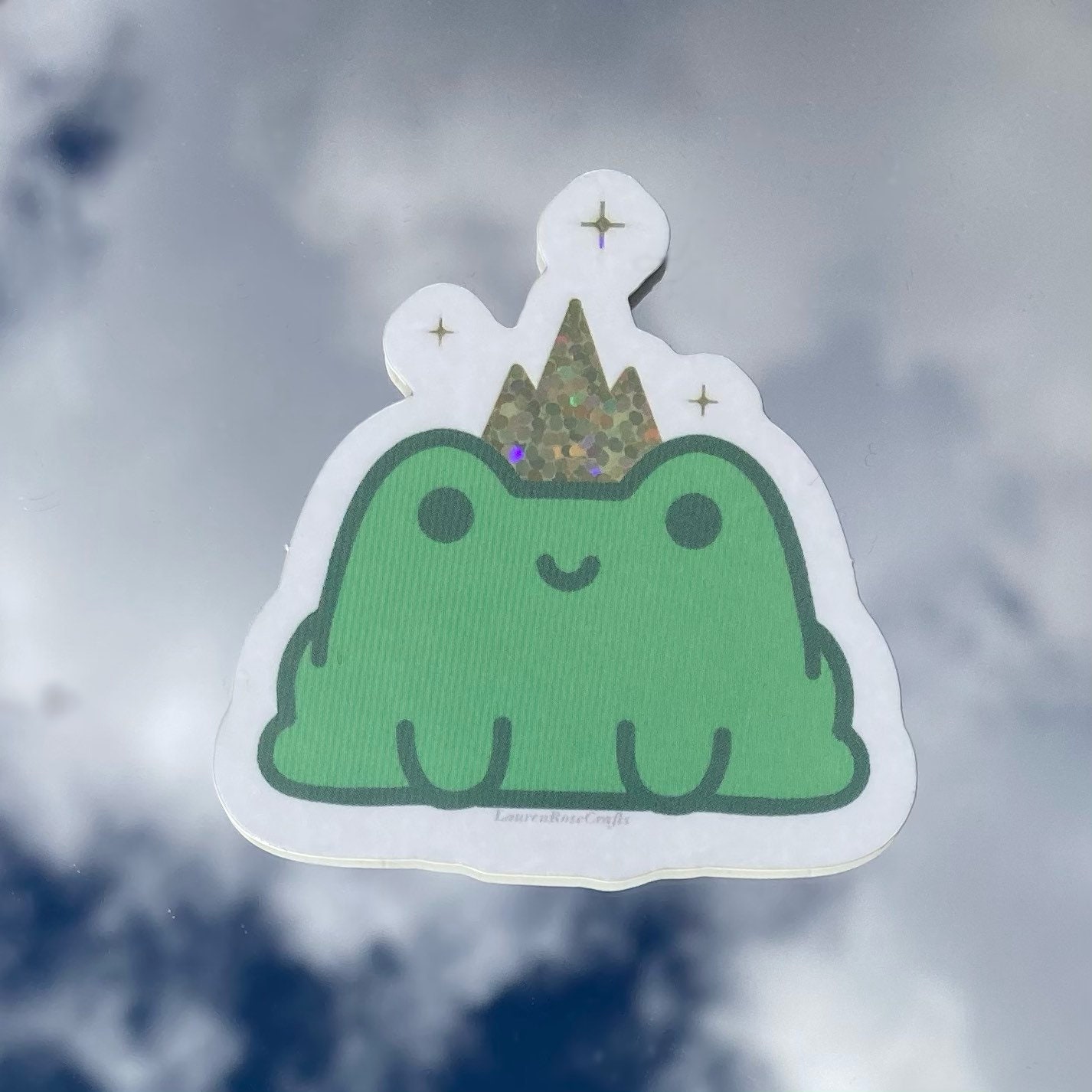 Cute Regal Frog Sticker Glitter Vinyl Waterproof Fade - Etsy